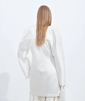 Bottega Veneta Wool And Silk Satin Long Top