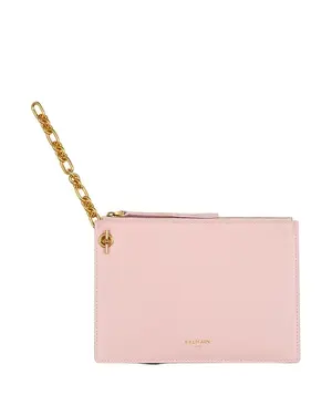 Balmain Pulse Card Holder In Smooth Leather - Pink