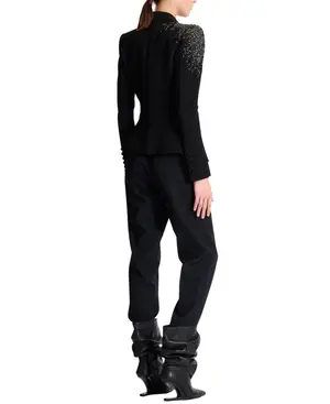 Balmain Amethyst" Embroidered Crepe Blazer