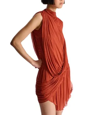 Balmain Draped Flowing Jersey Dress