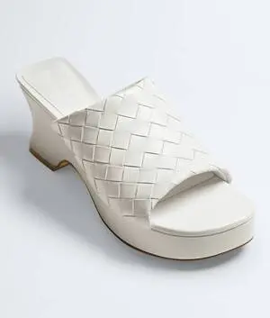 Bottega Veneta Rosita Wedge Mule - Alabaster