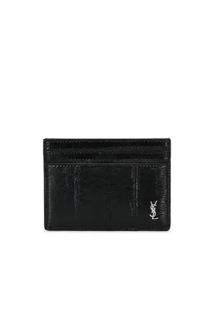 Saint Laurent Credit Card Case In Black - Nero