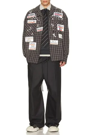 Mihara Yasuhiro Longsleeve Check Shirt With Sticker