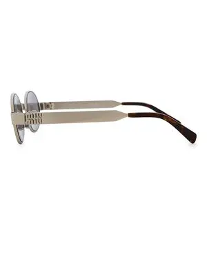 Miu Miu Oval Metal Sunglasses - Old Silver