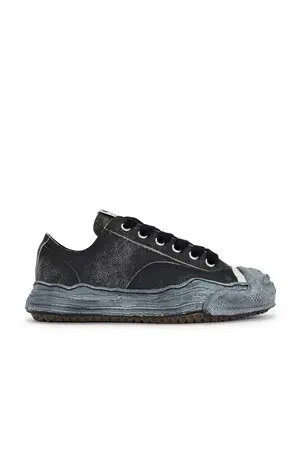 Mihara Yasuhiro Hank Original Sole Shrink Leather Low-top Sneakers - Black