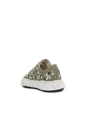 Mihara Yasuhiro Peterson23 Original Sole Embellished Canvas Low-top Sneaker - Green