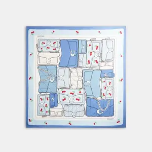 COACH Tabby Cherry Print Silk Square Scarf