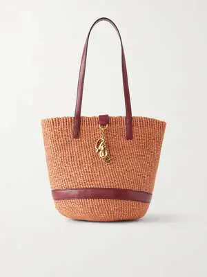 Chloé Leather-trimmed Raffia Tote Bag - Brown