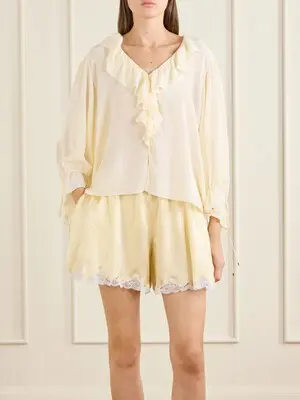 Chloé Lace-trimmed Silk-satin Shorts