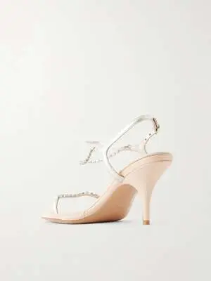 Chloé Crystal-embellished Metallic Leather Sandals