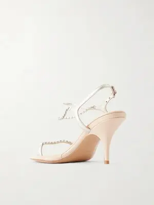 Chloé Embellished Metallic Leather High Heel Sandals - Neutrals