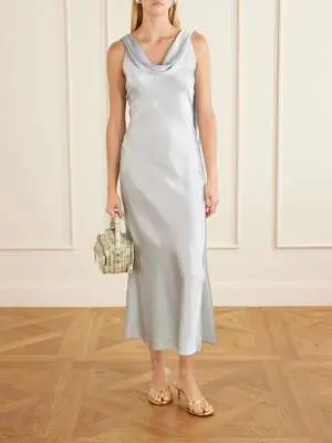 Acne Studios Scarf-detailed Draped Silk-satin Midi Dress