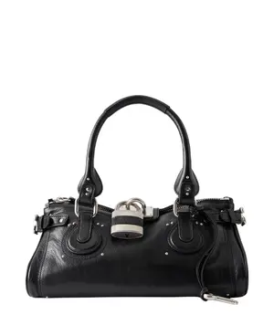 Chloé Chloé Paddington Full-Grain Leather Shoulder Bag Black
