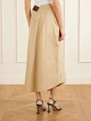 Loewe Asymmetrical Cotton-gabardine Midi Skirt