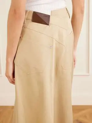 Loewe Asymmetrical Cotton-gabardine Midi Skirt