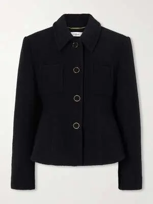 Chloé Wool-blend Bouclé Jacket - Black