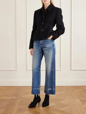 Chloé Wool-blend Bouclé Jacket With Gold Ring Buttons