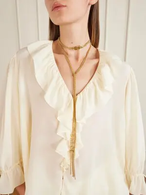 Chloé Logo-embellished Two-tone Necklace