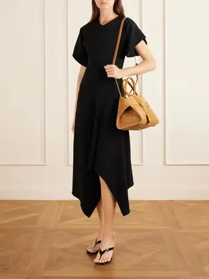 FERRAGAMO Hug Small Suede Tote With Leather Trim - Brown
