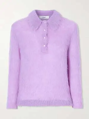Chloé Alpaca-blend Turtleneck Polo Sweater - Lavender