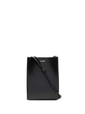 JIL SANDER Tangle Leather Shoulder Bag - Black