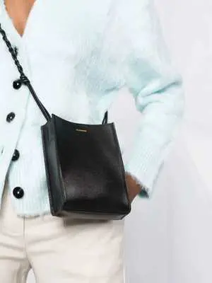 JIL SANDER Tangle Leather Shoulder Bag