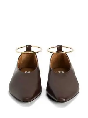 JIL SANDER Pointed-toe Suede Ballerinas With Removable Metal Anklet