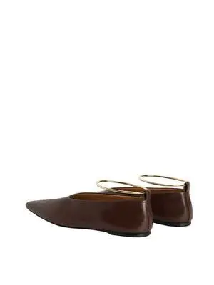 JIL SANDER Pointed-toe Suede Ballerinas With Removable Metal Anklet