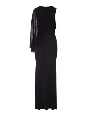 SELF-PORTRAIT Long One-shoulder Knit Dress