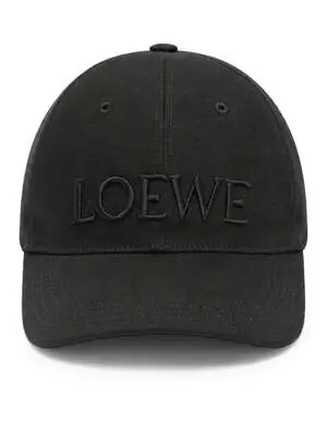 Loewe X Paula's Ibiza Canvas Baseball Cap With Embroidery - Black