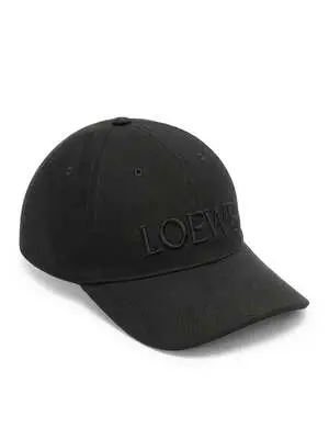 Loewe X Paula's Ibiza Canvas Baseball Cap With Embroidery - Black