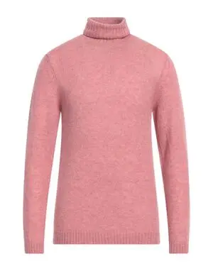 IRISH CRONE Alpaca Wool Blend Turtleneck Sweater - Pink
