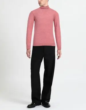 IRISH CRONE Alpaca Wool Blend Turtleneck Sweater - Pink
