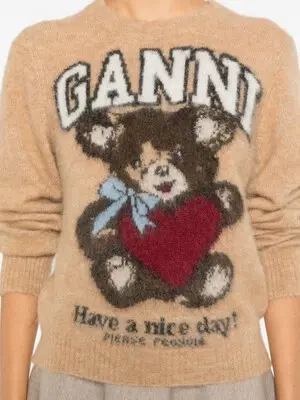 GANNI Wool Crewneck Sweater