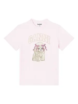 GANNI Organic Cotton T-shirt - Pink