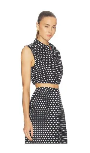 FRAME The Polka Dot Top In Black
