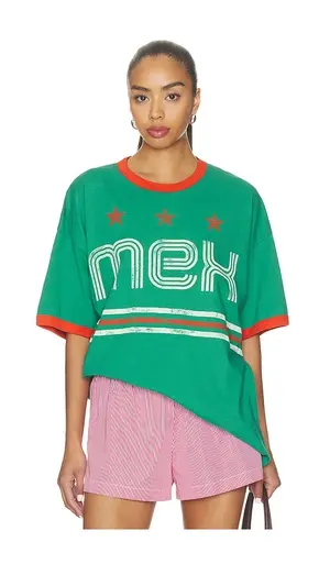 Daydreamer Mexico World Cup Oversized Ringer Tee In Green