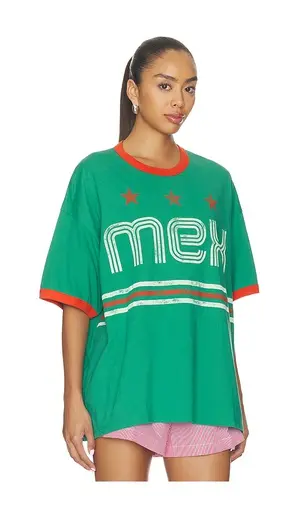 Daydreamer Mexico World Cup Oversized Ringer Tee In Green
