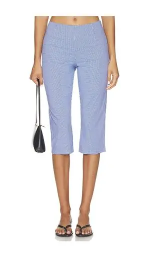 MORE TO COME Tailored Capri Pants With Gingham Checkered Print