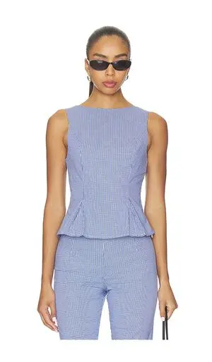 MORE TO COME Drea Peplum Top In Blue
