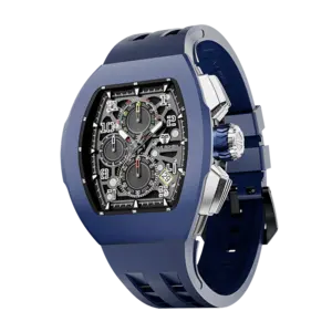 TSAR BOMBA Carbon Fiber Chronograph Watch With Sapphire Crystal - Blue