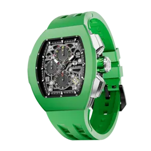 TSAR BOMBA Tsarbomba Atomic Zirconia Bezel Tonneau Watch Green