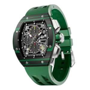 TSAR BOMBA TSARBOMBA Atomic Zirconia Bezel Tonneau Watch Green