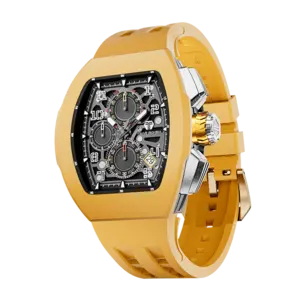 TSAR BOMBA TSAR BOMBA Carbon Fiber Chronograph Watch With Sapphire Crystal Yellow