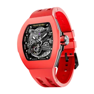 TSAR BOMBA Automatic Mechanical Tonneau Watch - Red