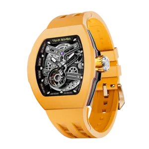 TSAR BOMBA Automatic Mechanical Tonneau Watch - Yellow