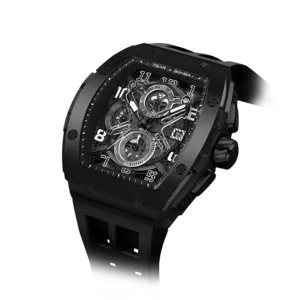 TSAR BOMBA Tsarbomba Chronograph Watch With Tonneau Case Black