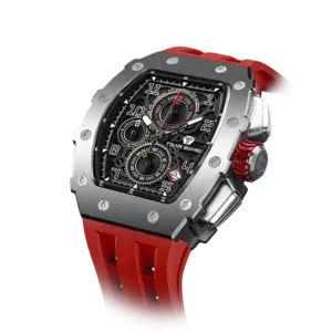 TSAR BOMBA Chronograph Watch - Silver Red