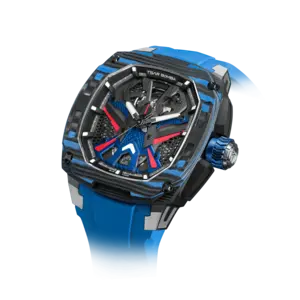 TSAR BOMBA Swiss Automatic Watch With Titanium Case And Carbon Fiber Bezel - Blue