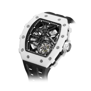 TSAR BOMBA Skeleton Automatic Watch With Ceramic Bezel And Stainless Steel Case - Black
